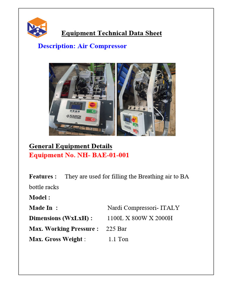1. Compressor NH-BAE-01-001 | PDF