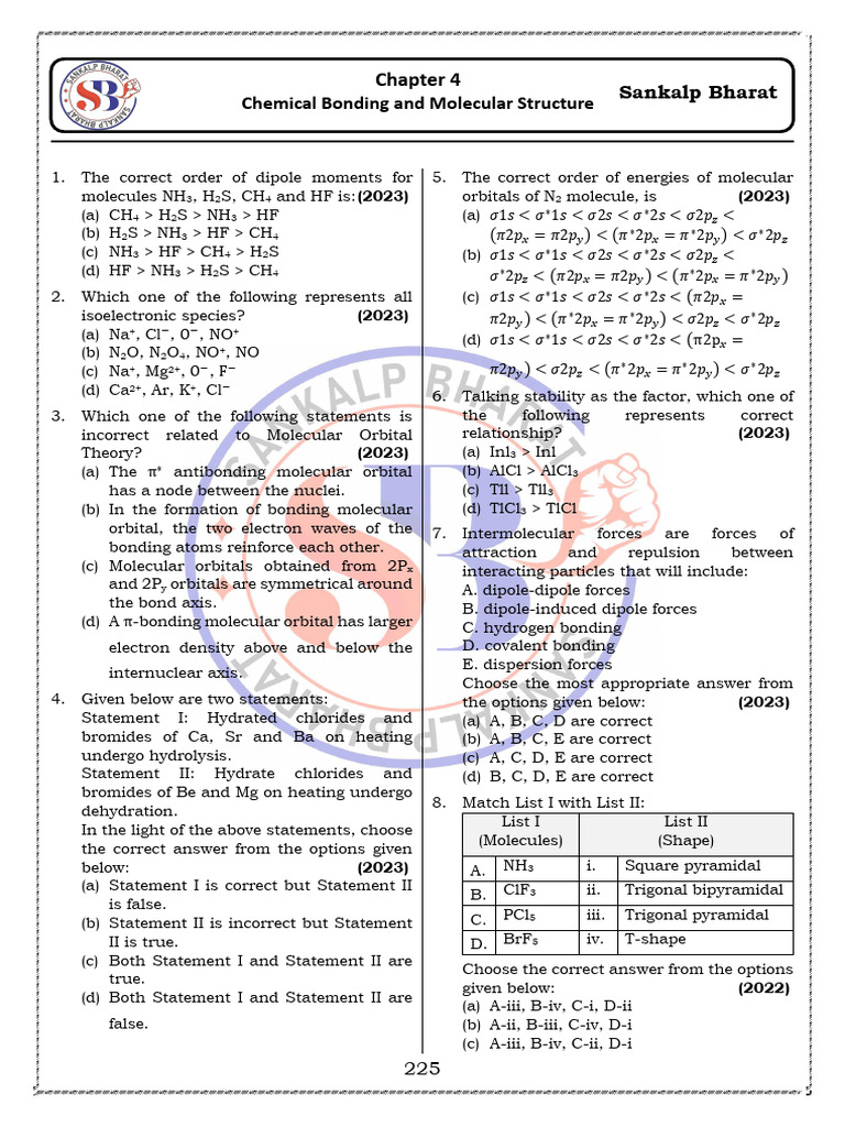 Chemical Bonding & Molecular Structure by MadXAbhiOfficial | PDF ...