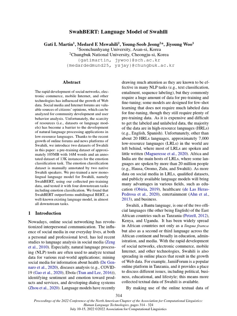 2022 Naacl Main 23 Pdf Linguistics Swahili Language