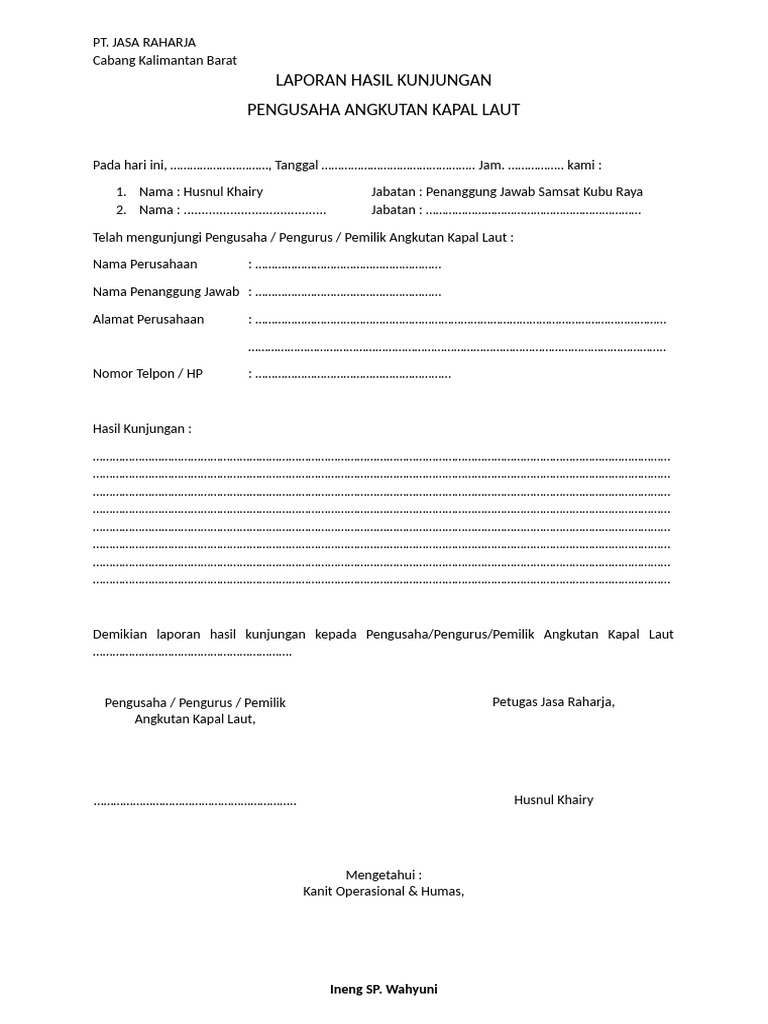 Formulir DTD IWKL | PDF