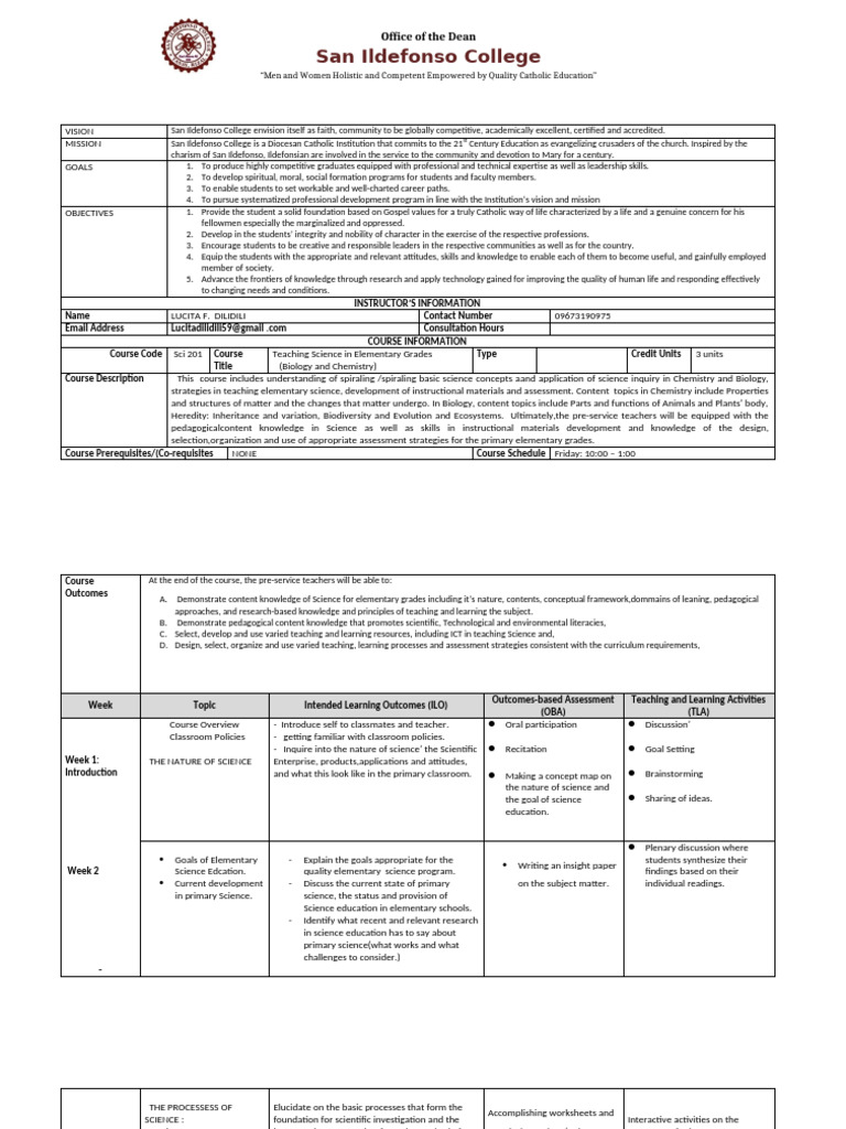 Teaching Science in Elem Grades (Bio & Chem) | PDF | Science ...