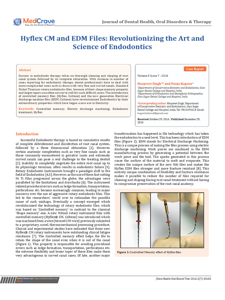 Hyflex CM and EDM Files | PDF | Dentistry Branches