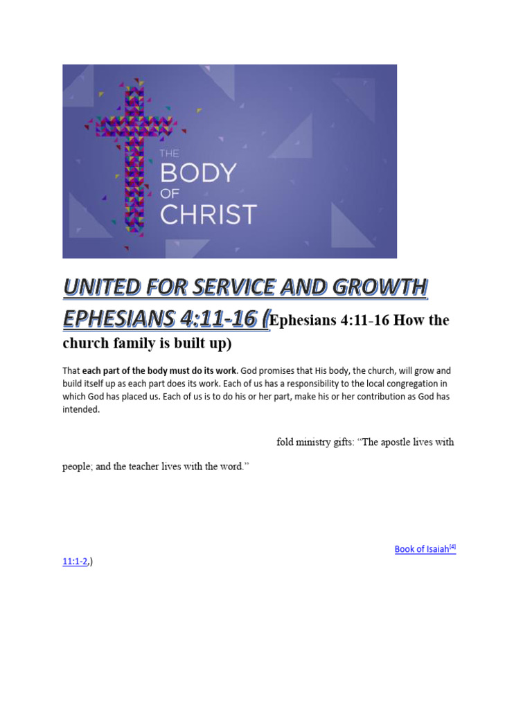 THE BODY OF CHRIST | PDF | Spiritual Gift | Jesus