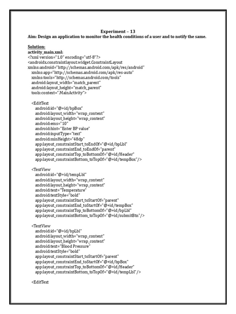 CSE3075 - MAD - Fourth Set Experiments | PDF | Android (Operating System) | Application Software
