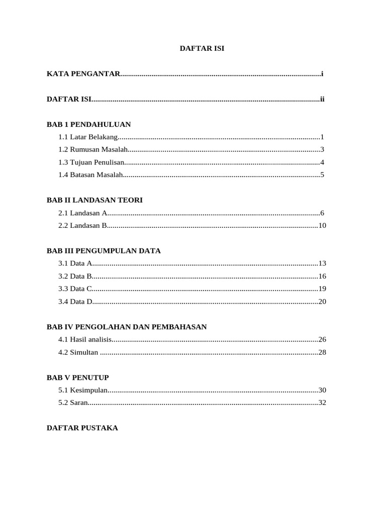DAFTAR ISI tutorial | PDF