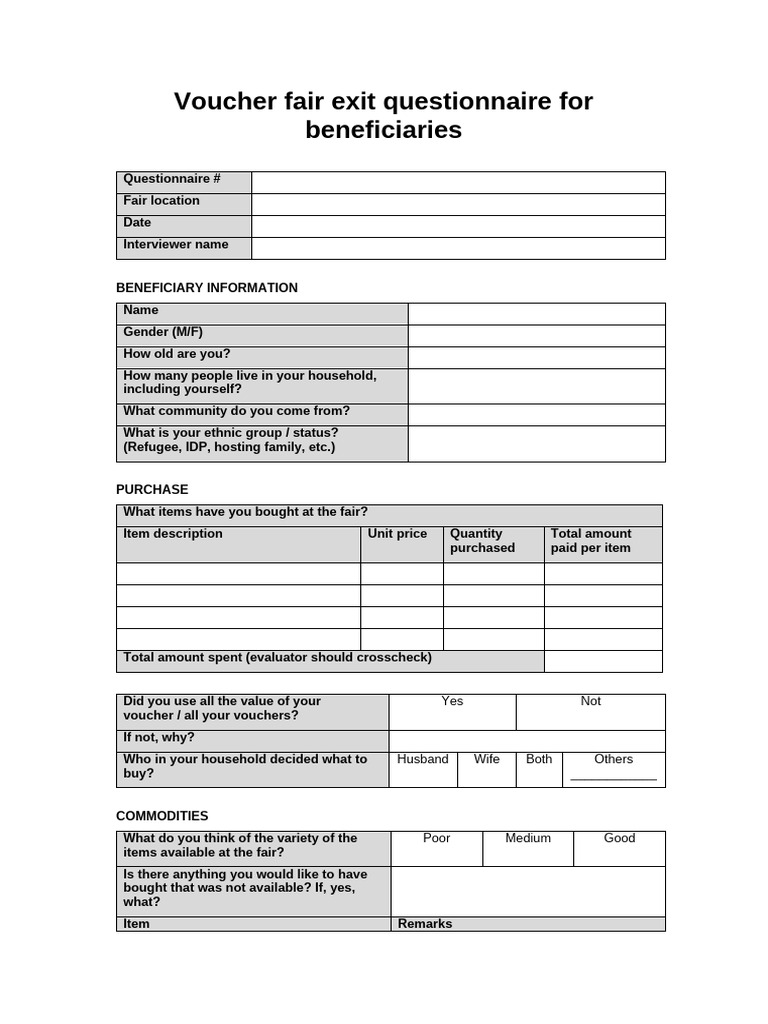 1 Voucher Fair Exit Beneficiaries | PDF | Prices | Economies