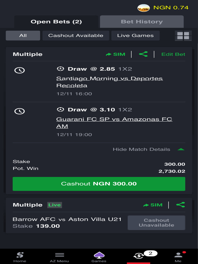 Open Bets Overview on SportyBet | PDF