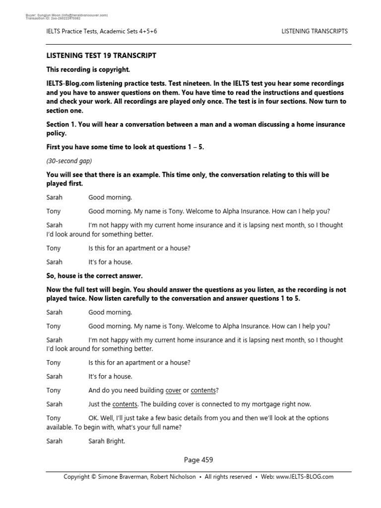Test 19A - Listening Scripts | PDF | Mental Disorder | Psychology