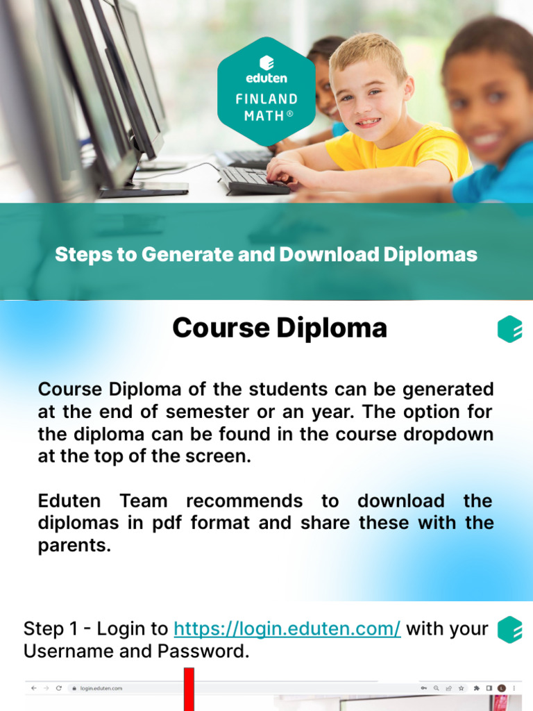 Steps to Generate and Download Diplomas | PDF