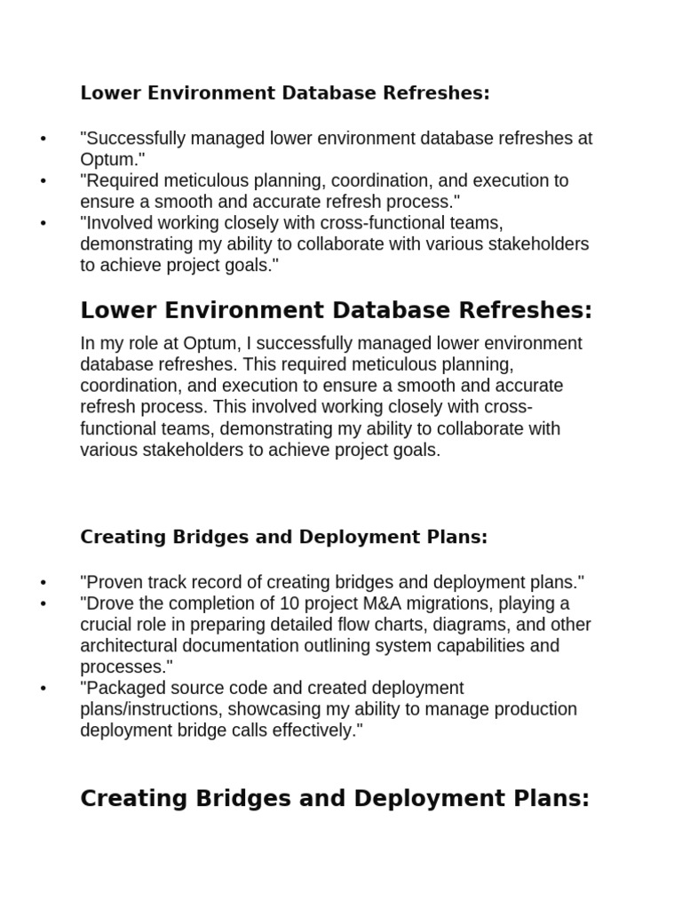 Lower Environment Database Refreshes | PDF