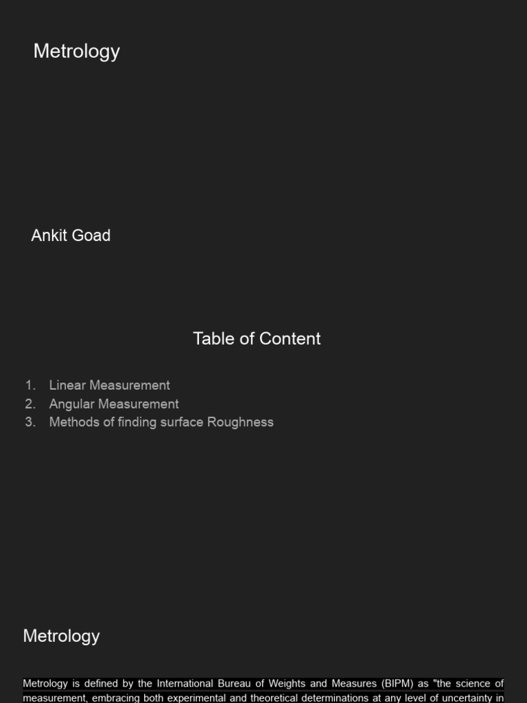 Metrology Report (Ankit Goad) | PDF | Angle | Measurement