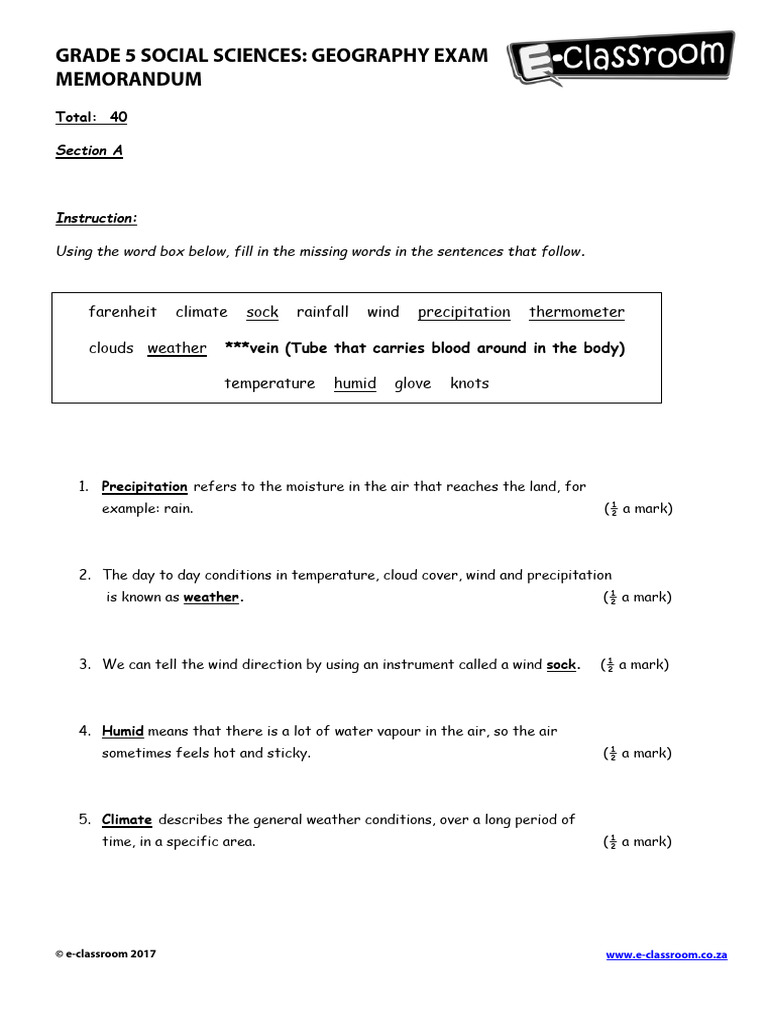 Eng gr5 Ss Geography Final Exam Memo | PDF | Mining | Coal