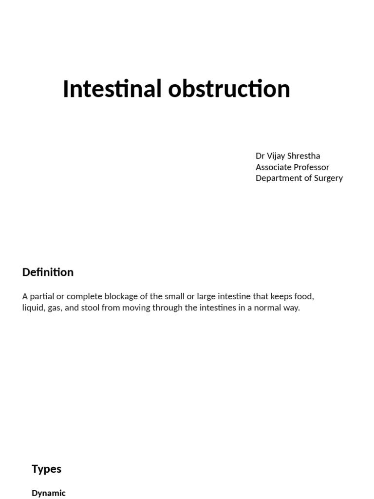 Adhesive Small Bowel Obstruction Overview | PDF | Clinical Medicine ...