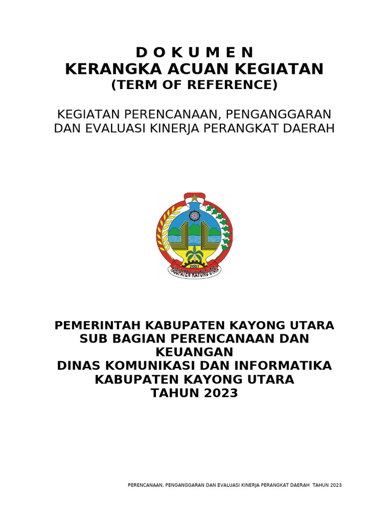 KAK Kegiatan Perencanaan Perangkat Daerah | PDF
