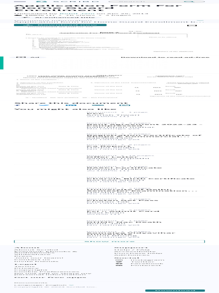 Home Guard Application Form PDF | PDF | Scribd | Identity Document