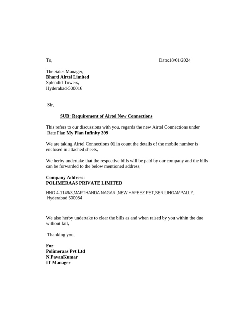 Noc Letter. | PDF