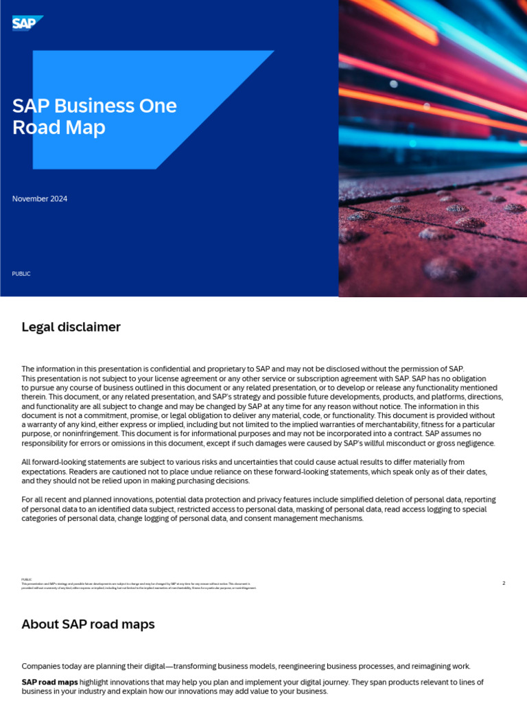 SAP Business One Road Map | PDF | Application Software | Receipt