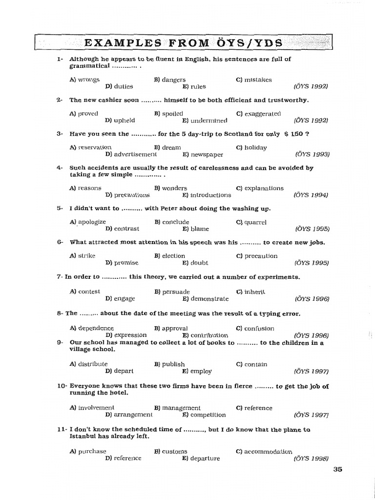 ELS Vocabulary Test | PDF