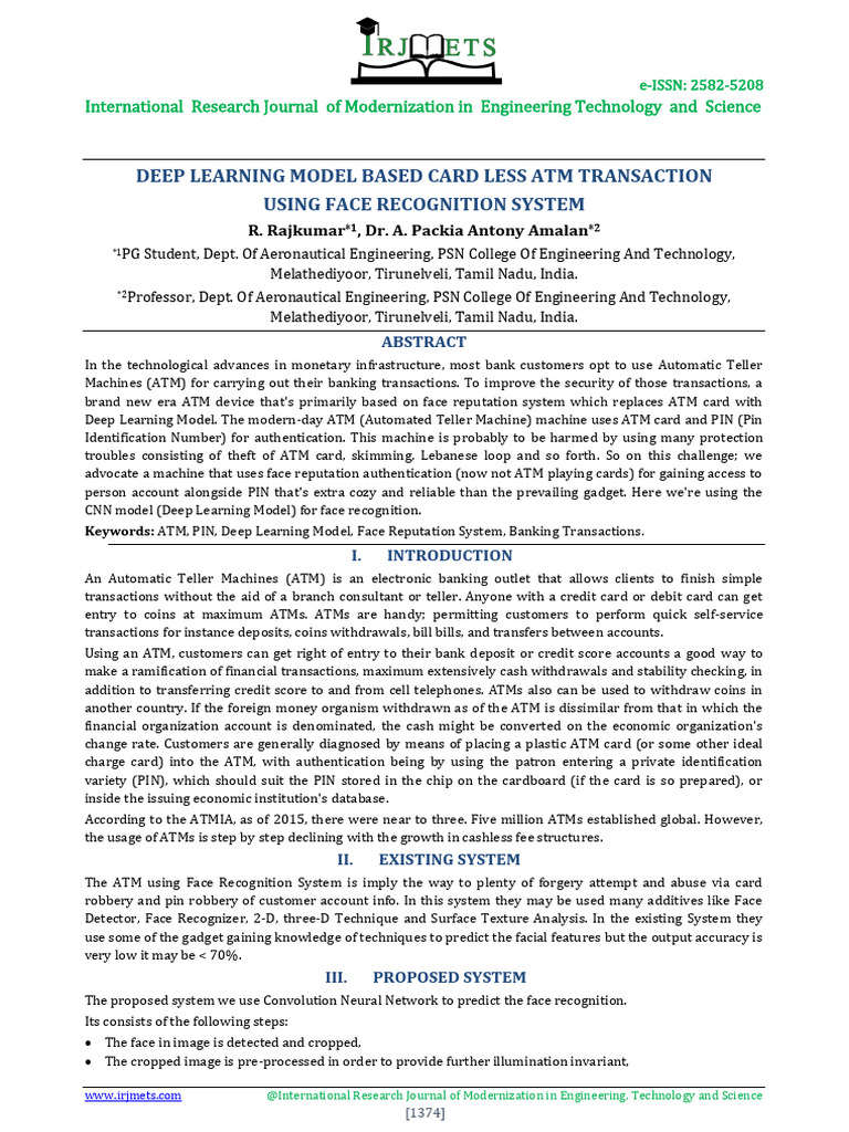 IRJMETS51000032529-oct | PDF | Automated Teller Machine | Personal ...