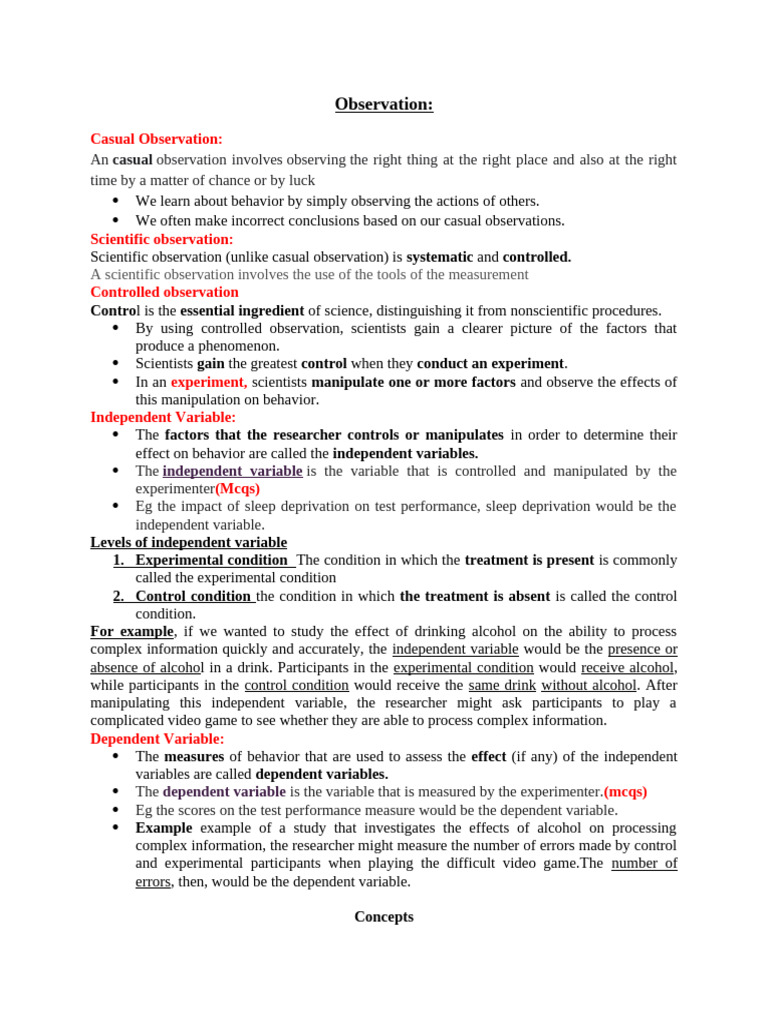 Observation | PDF | Experiment | Intelligence
