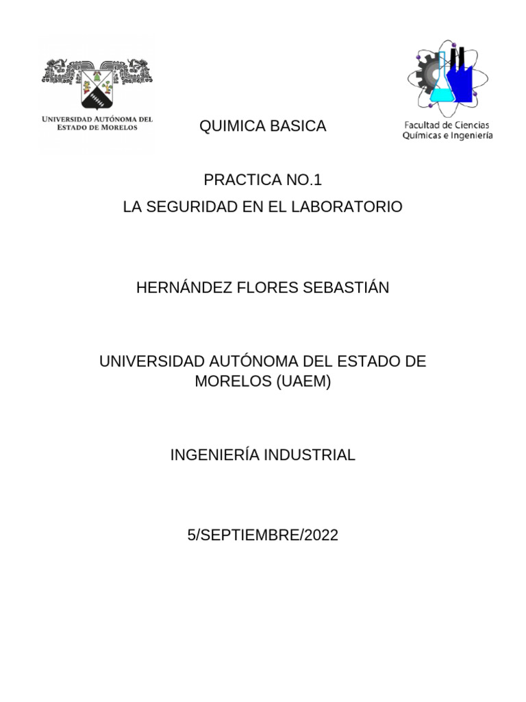 Práctica 1. Seguridad e Higiene en El Laboratorio | PDF | Laboratorios | Agua