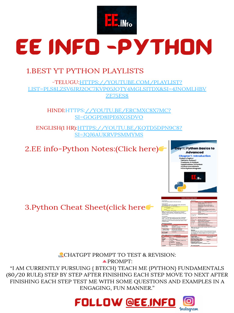 EE info final python course | PDF