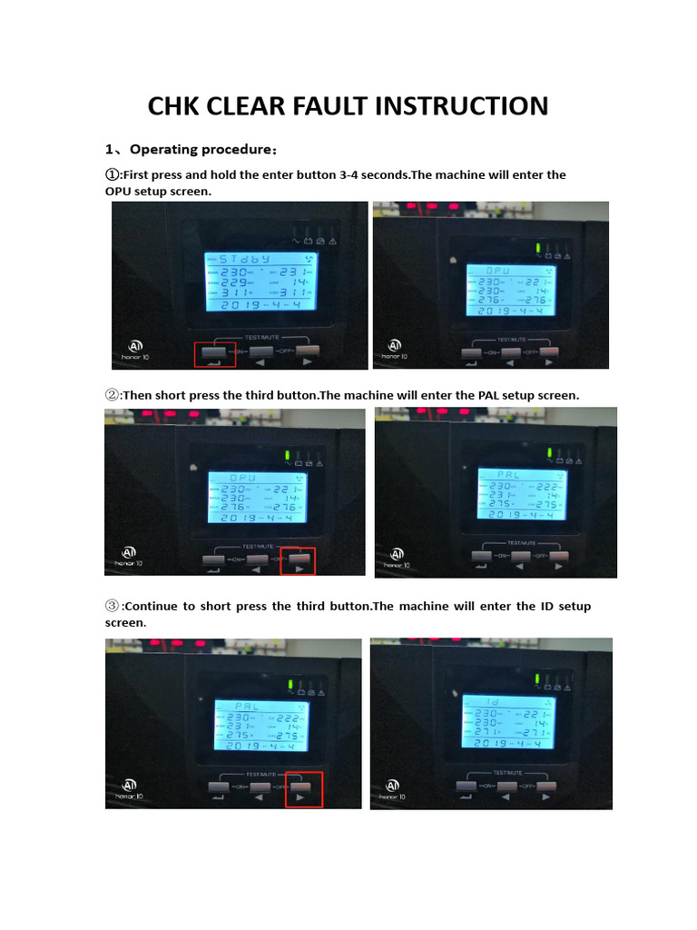 CHK Clear Fault | PDF