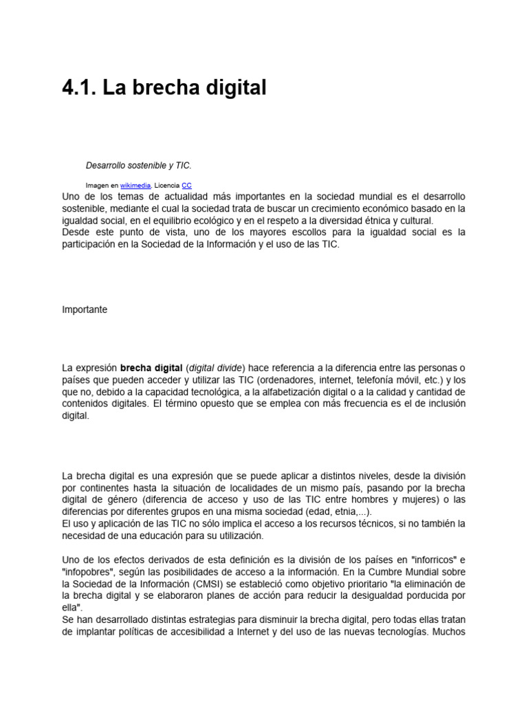 41 La Brecha Digital | PDF | Tecnología de información y comunicaciones