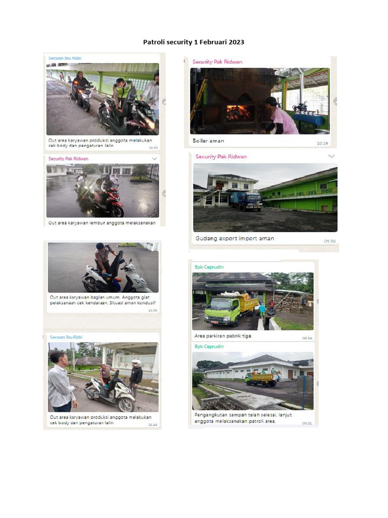 Patroli Security 1 Februari 2023 | PDF