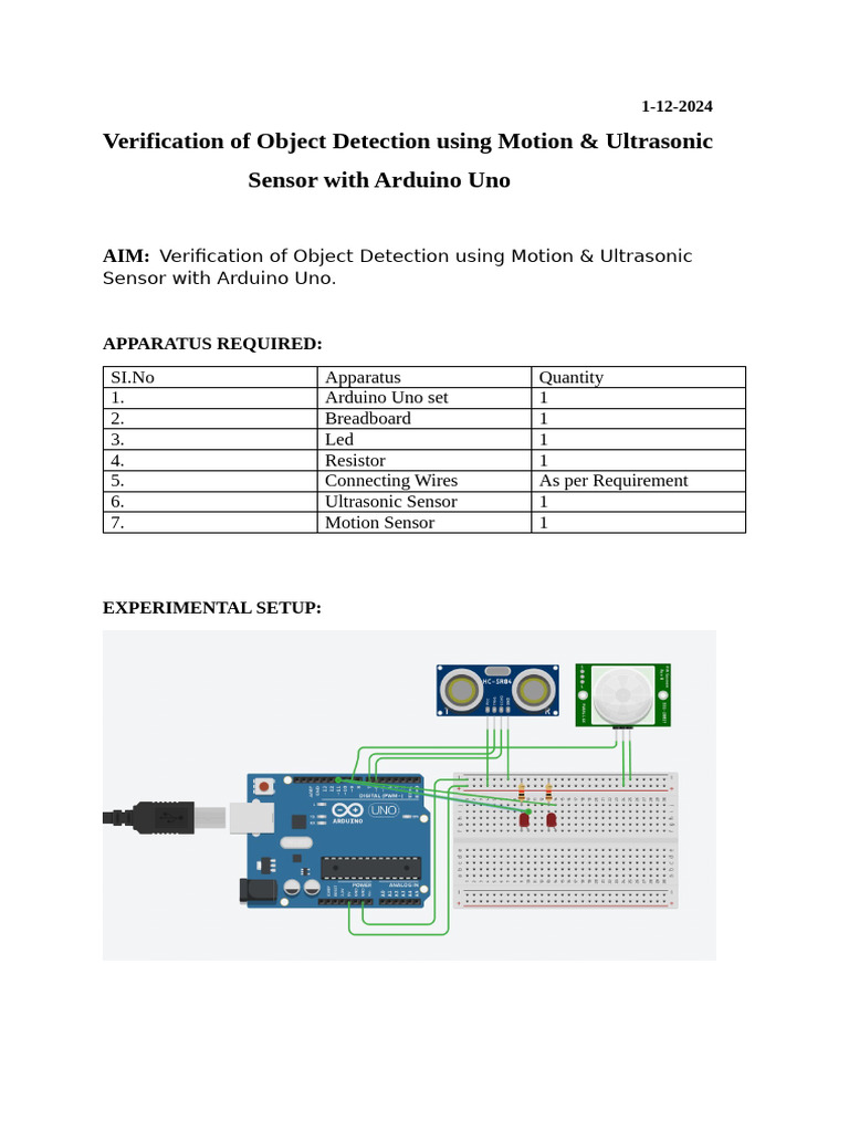 24WUO1O2147 AIML (Panthers) EXPERIMENT-8 | PDF | Arduino | Sensor