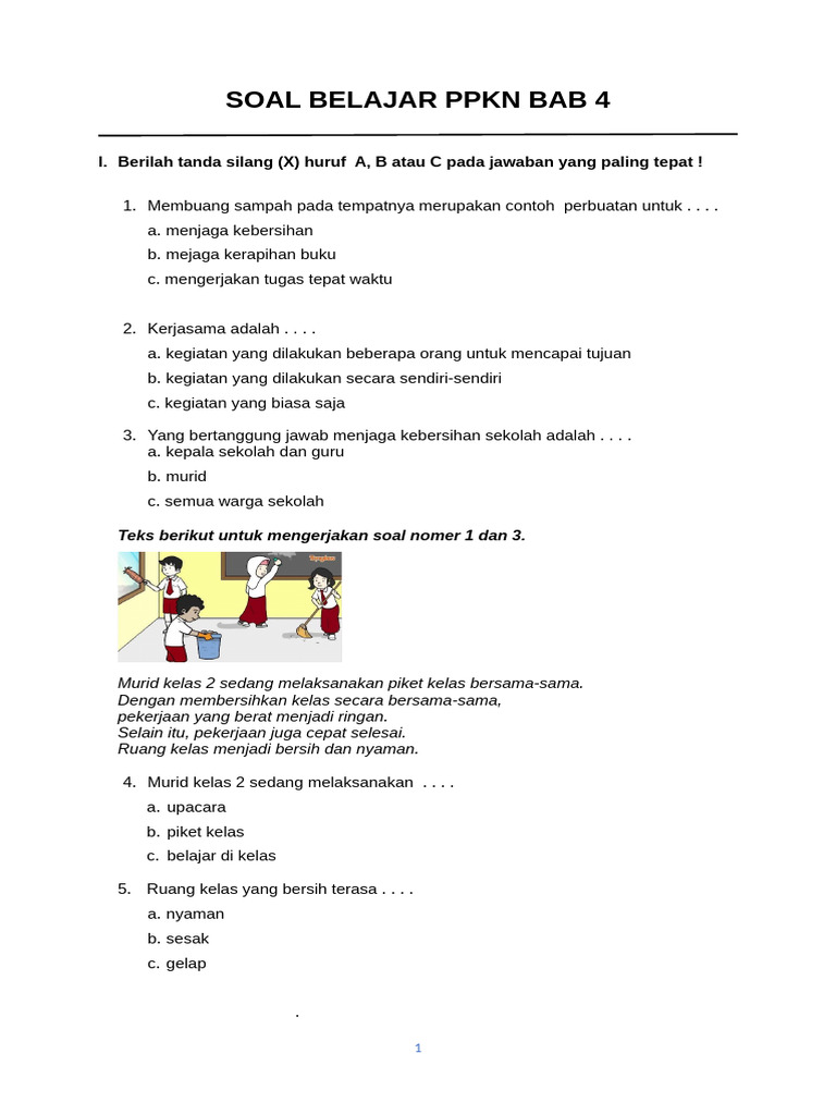 Soal Belajar PPKN Bab 4 | PDF