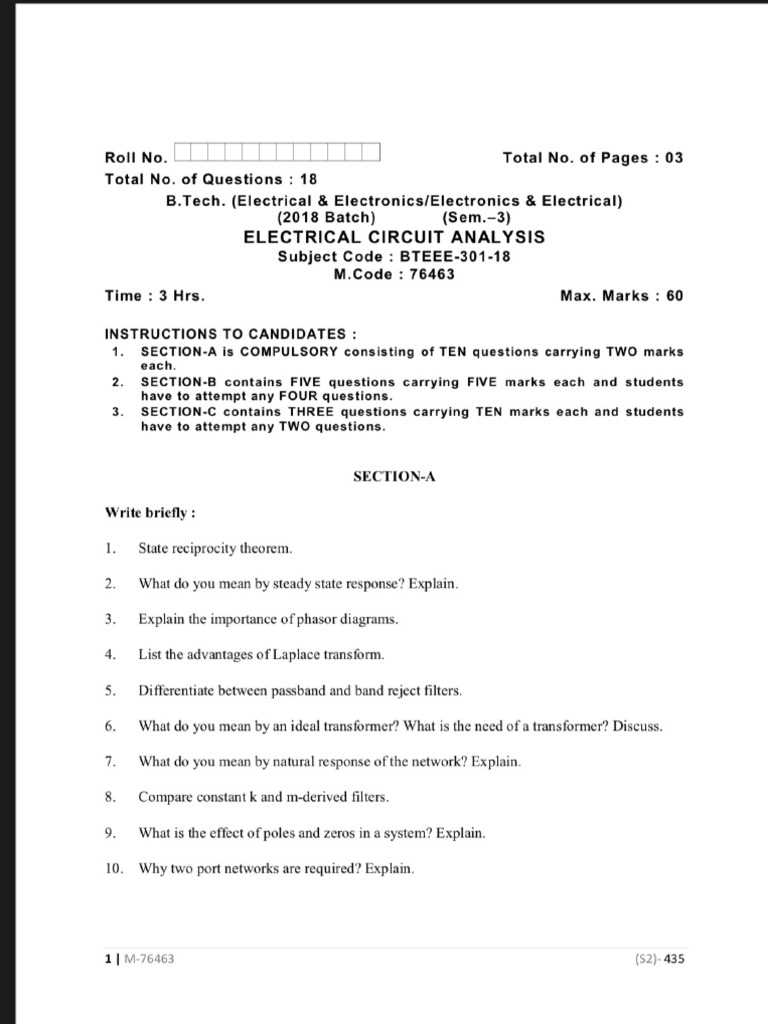 ECA Question Paper | PDF