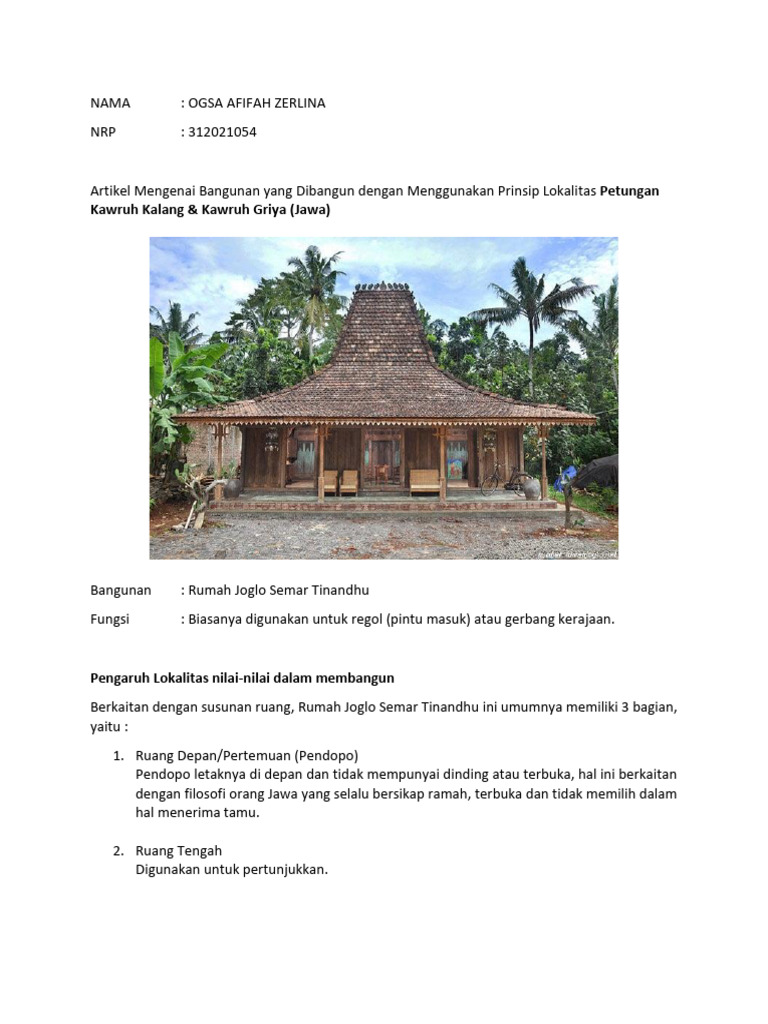 Prinsip Lokalitas Petungan Kawruh Kalang & Kawruh Griya (Jawa) | PDF
