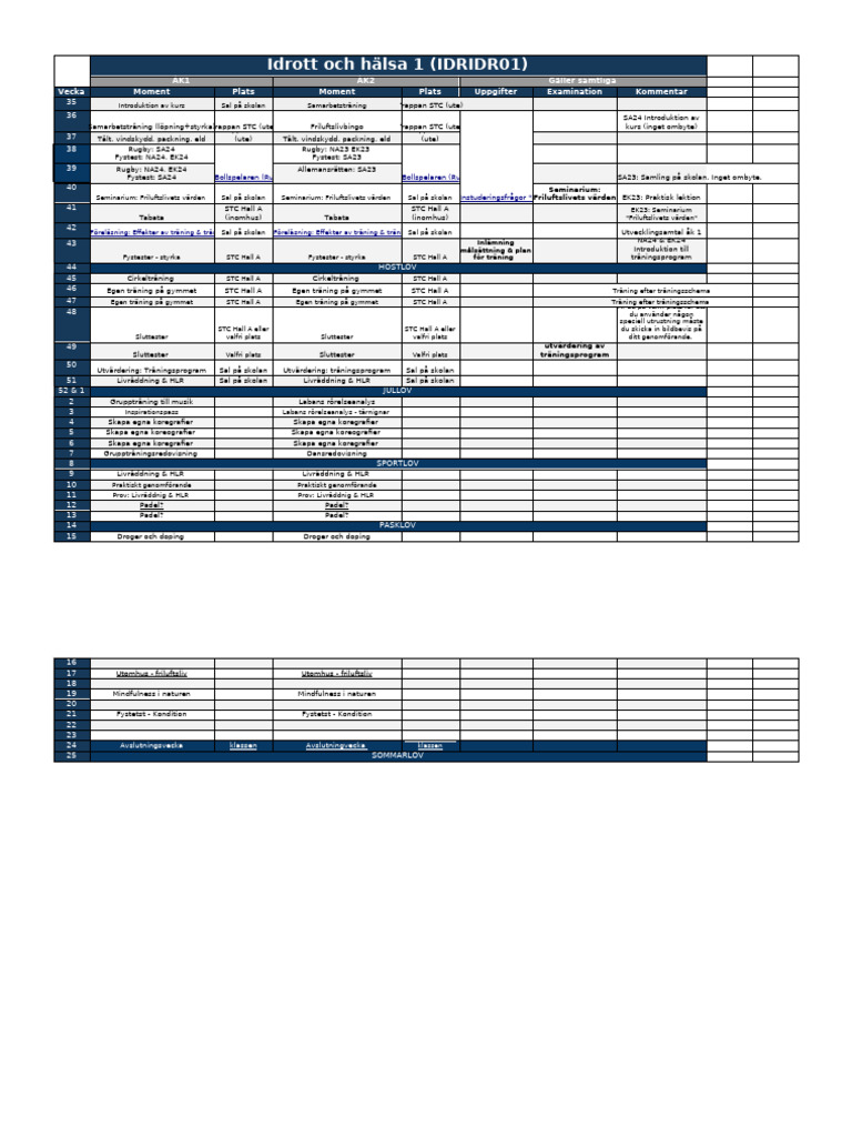 IDRIDR01 ÅK1 & ÅK2 24 25 | PDF
