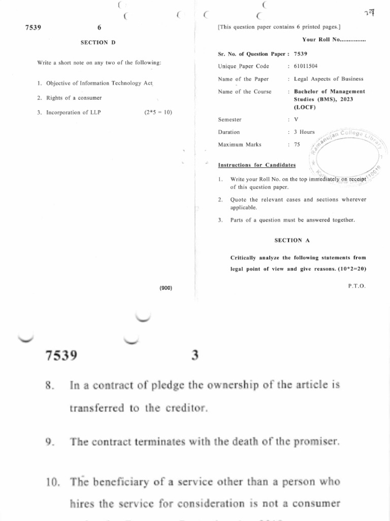 Legal Aspects of Business MBA Notes | PDF | Private Law | Business Law