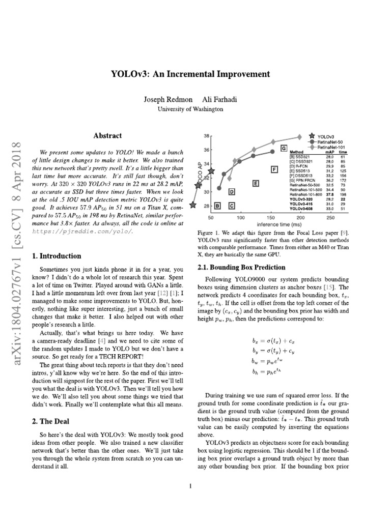 YOLOv3 An Incremental Improvement | PDF
