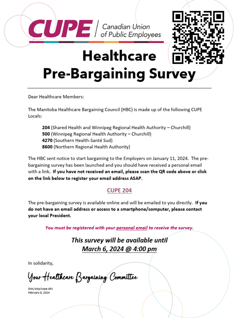 Healthcare Pre-Bargaining Survey | PDF