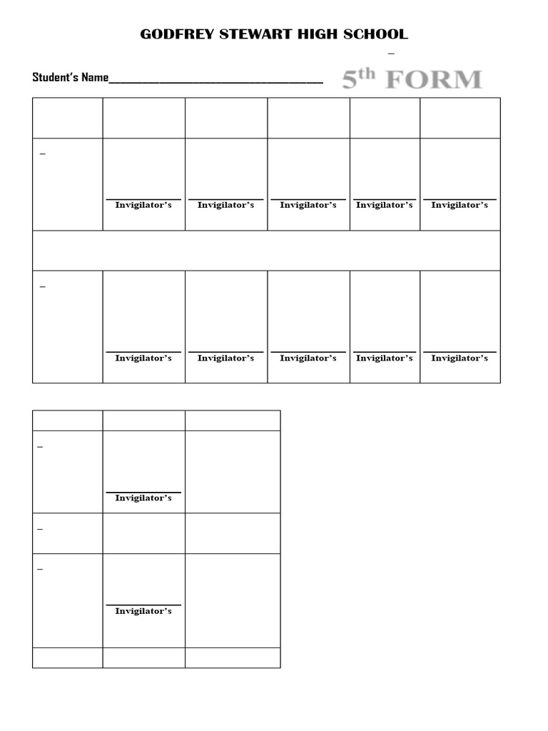 5TH Form Exam Timetable December 2024 Finals | PDF
