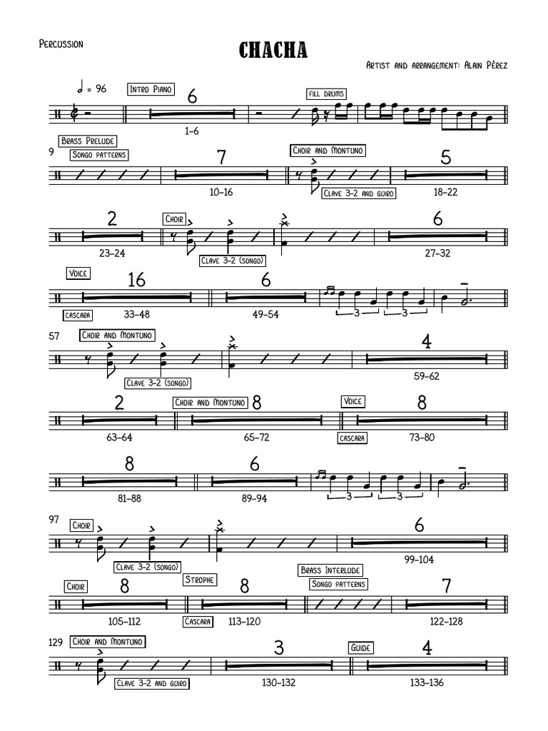 Chacha(Sib7) - Percussion | PDF | Musical Subgenres | Caribbean Music