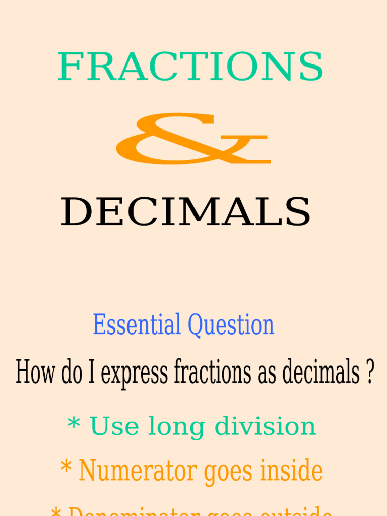Fractions To Decimals | PDF | Decimal | Encodings