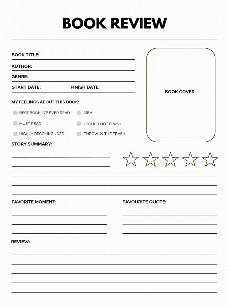 Edited Book Review Template A5 | PDF