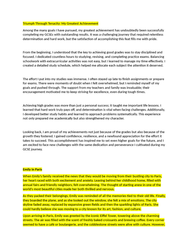 Triumph Through Tenacity | PDF | Paris