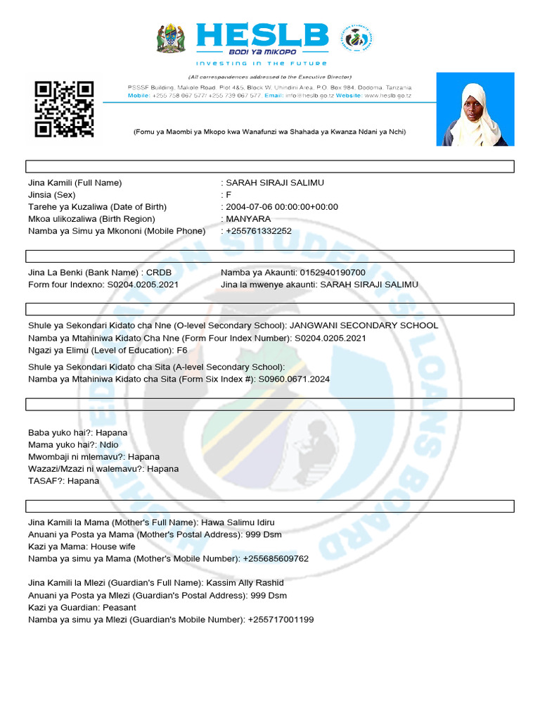 Complete Application Form | PDF