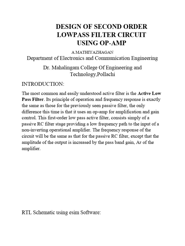 Second Order Filter | PDF