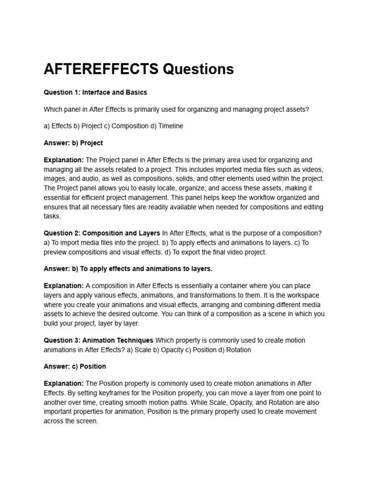After Effects Q&A Guide | PDF | Display Resolution | Video