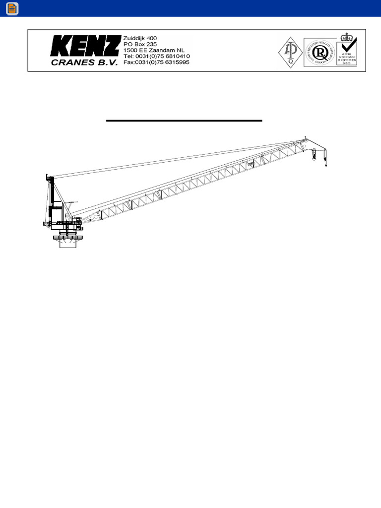 Kenz Crane Spec | PDF | Crane (Machine) | Brake