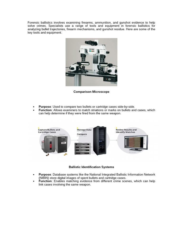 Forensic Ballistic Tools and Equipment | PDF | Firearms | Bullet