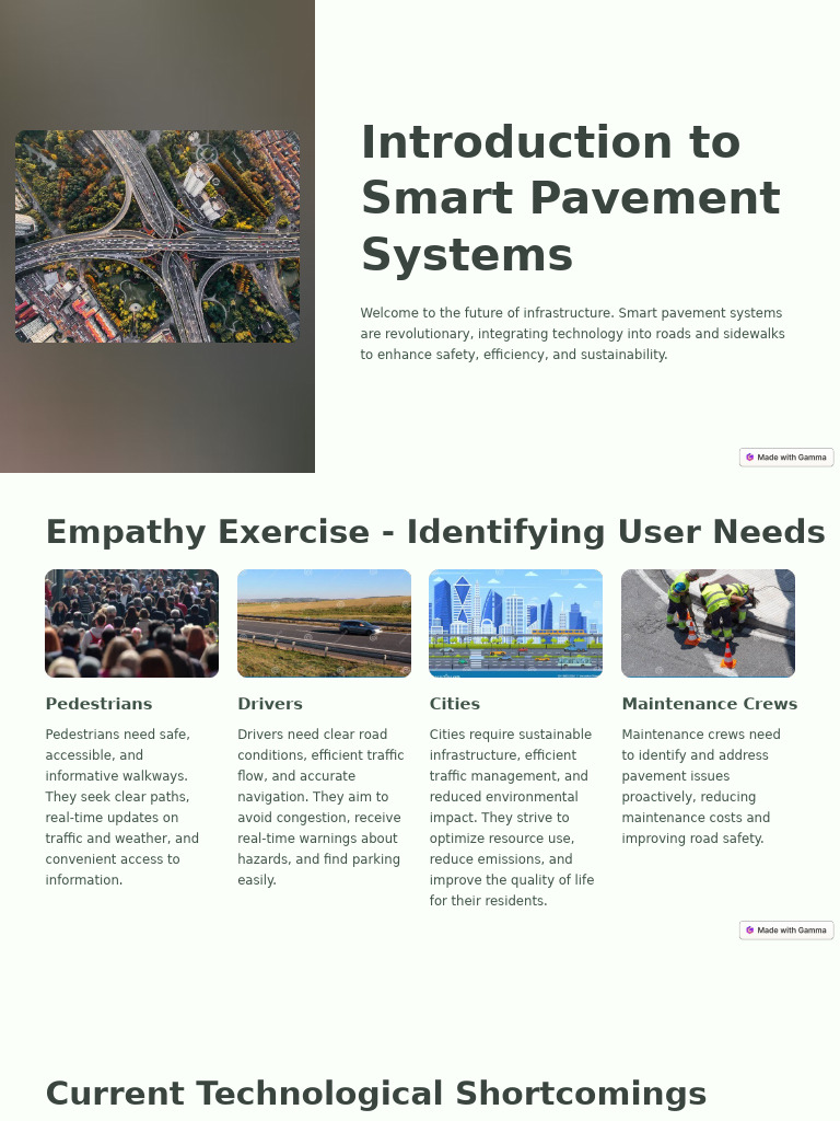 Introduction to Smart Pavement Systems | PDF | Sidewalk | Traffic