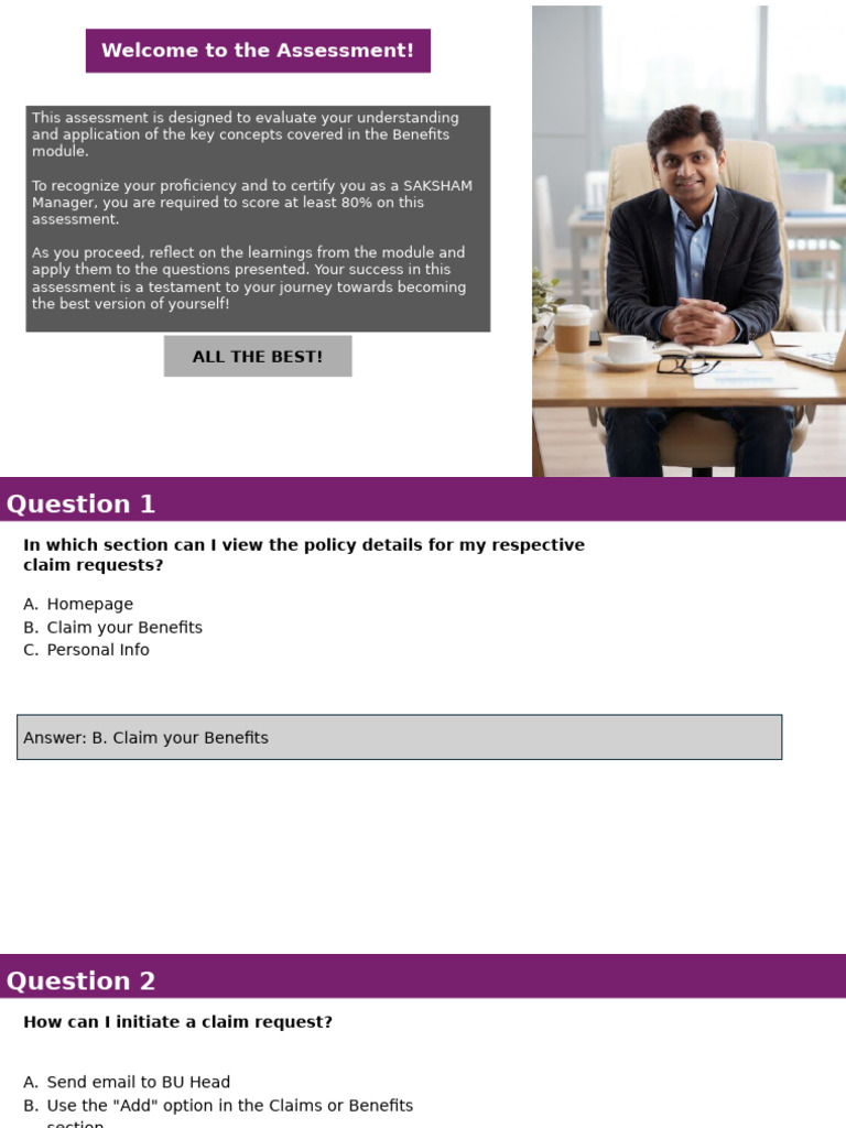 SAKSHAM Manager Benefits Assessment | PDF
