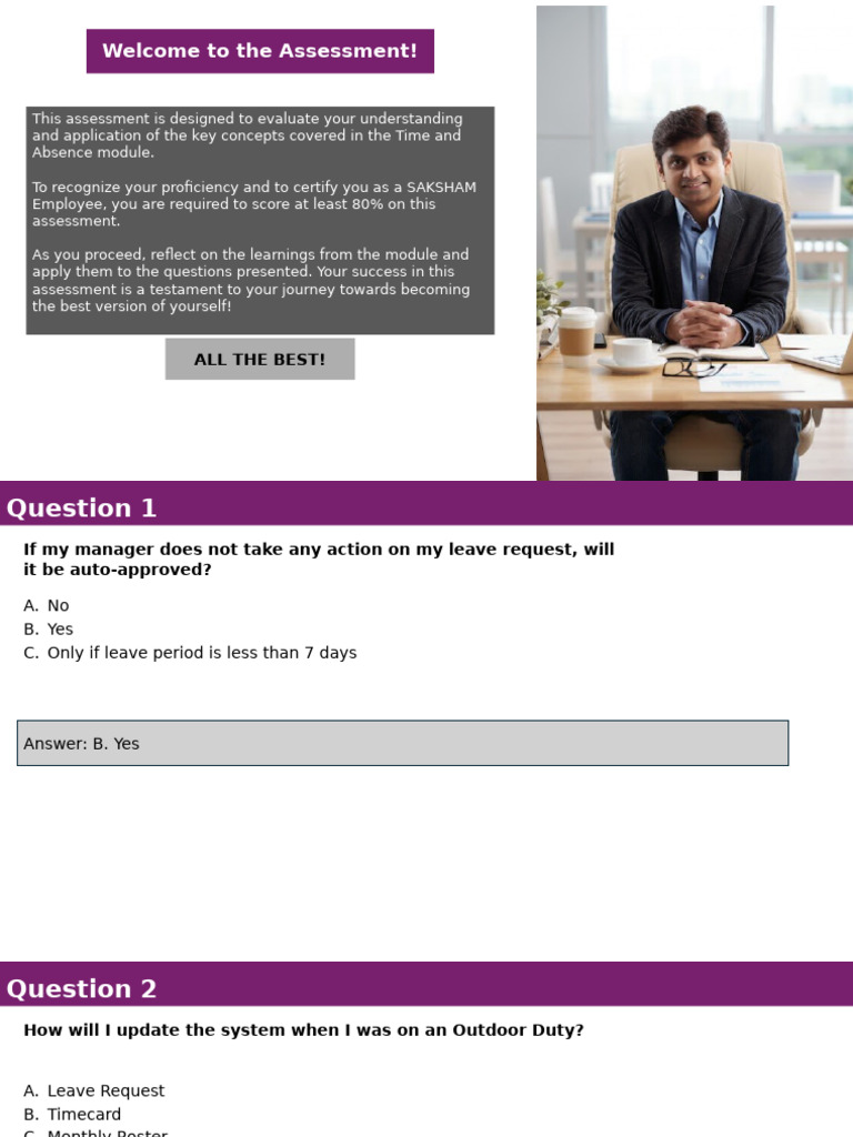 Time and Absence Assessment Guide | PDF